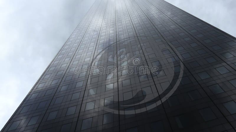 General Electric Logo on a Skyscraper Facade Reflecting Clouds ...