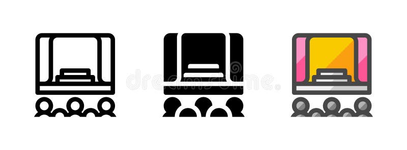 Multipurpose Stage Icon in Outline, Glyph, Filled Outline Style Stock ...