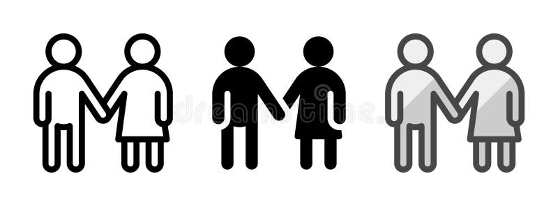 Multipurpose Couple Vector Icon in Outline, Glyph, Filled Outline Style ...