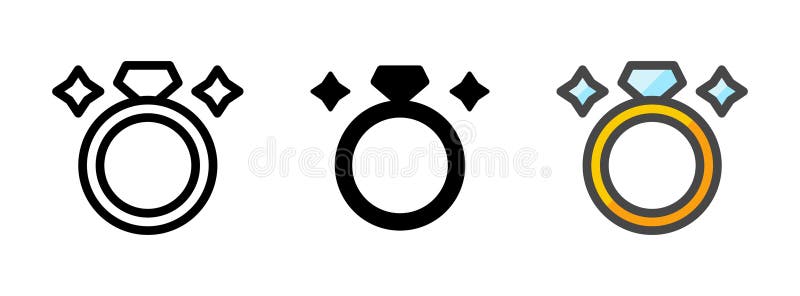 Multipurpose Ring Vector Icon in Outline, Glyph, Filled Outline Style ...