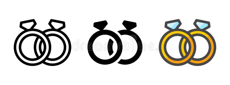 Multipurpose Rings Vector Icon in Outline, Glyph, Filled Outline Style ...