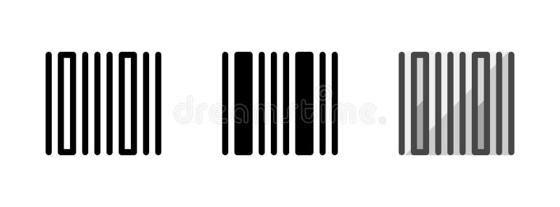 Multipurpose Bar Code Vector Icon in Outline, Glyph, Filled Outline ...