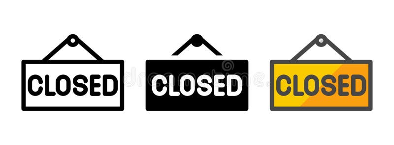 Multipurpose Closed Sign Vector Icon in Outline, Glyph, Filled Outline ...