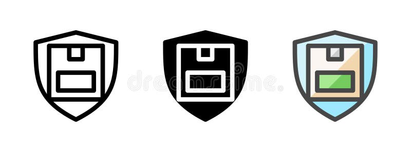 Multipurpose Package Protection Vector Icon in Outline, Glyph, Filled ...