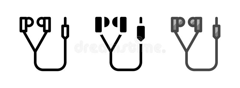 Multipurpose Earphone Vector Icon in Outline, Glyph, Filled Outline ...