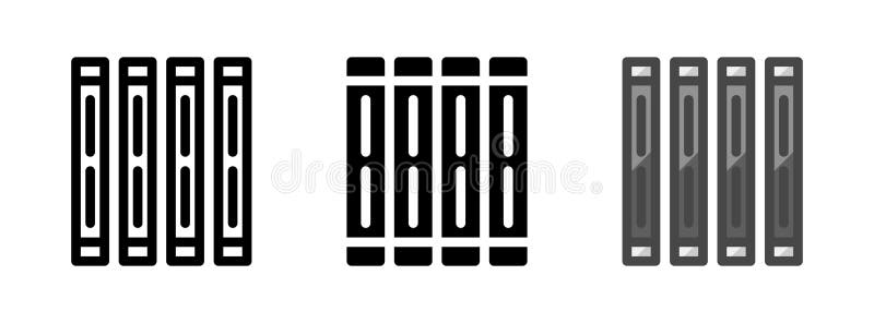 Multipurpose RAM Slots Vector Icon in Outline, Glyph, Filled Outline ...