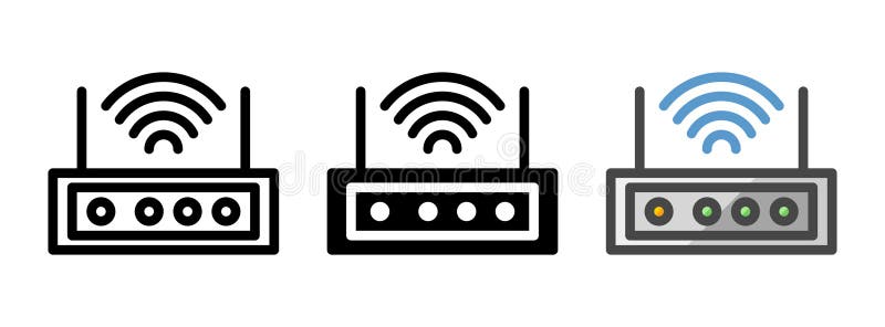 Multipurpose Router Vector Icon in Outline, Glyph, Filled Outline Style ...