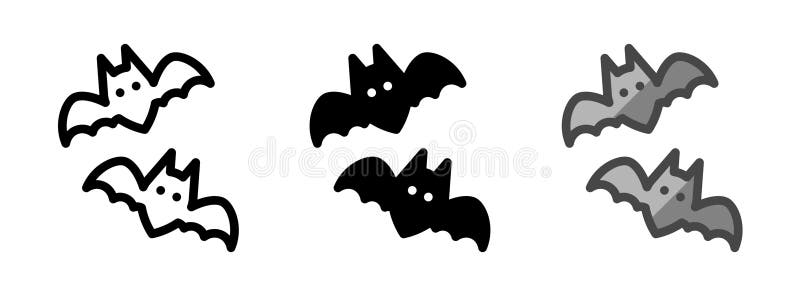 Multipurpose Bats Vector Icon in Outline, Glyph, Filled Outline Style ...