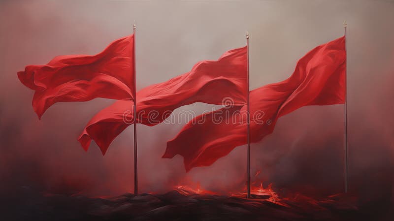 Flying Red Flags Generative Ai Stock Illustration - Illustration of ...