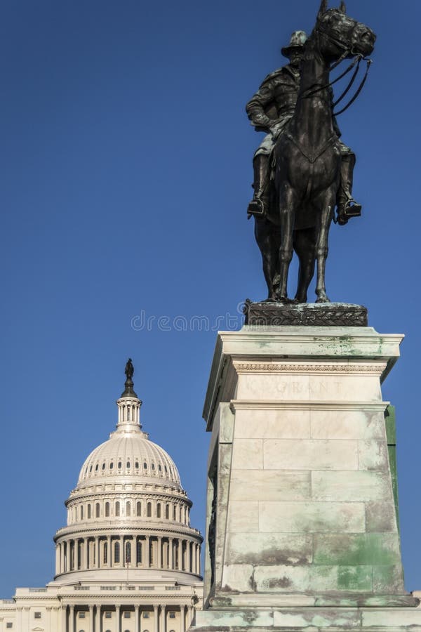 General Grant Statue in Front of US Capitol, Washington DC. Stock Image ...