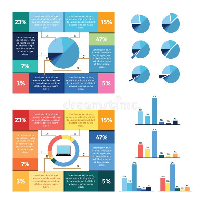 General Infographic Elements - Pie Chart, Column Bar, & Content Box ...