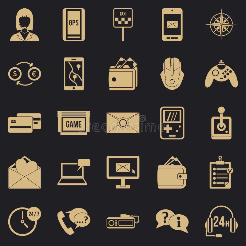General Information Icons Set, Simple Style Stock Vector - Illustration ...