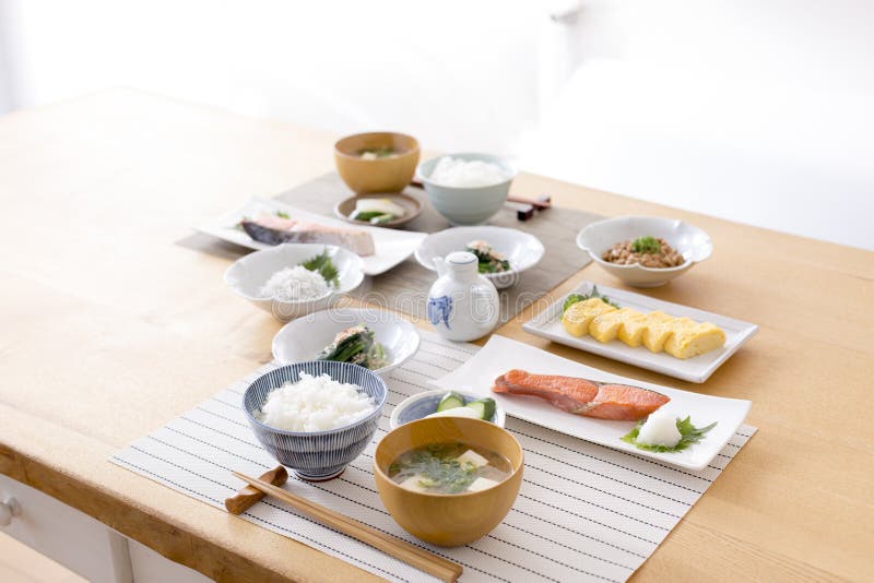 General Japanese breakfast stock image. Image of table - 169950521