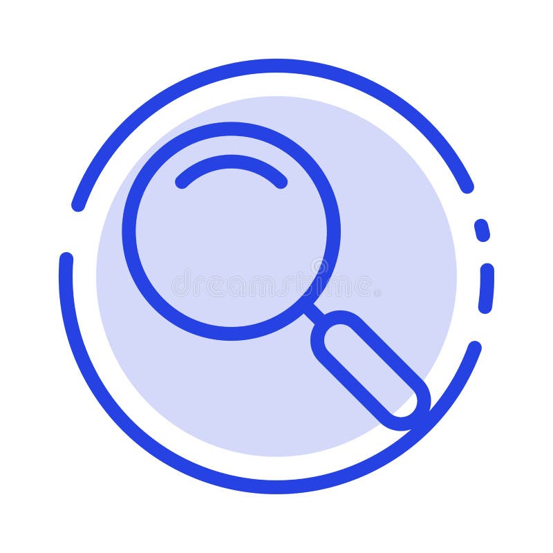 General, Magnifier, Magnify, Search Blue Dotted Line Line Icon Stock ...