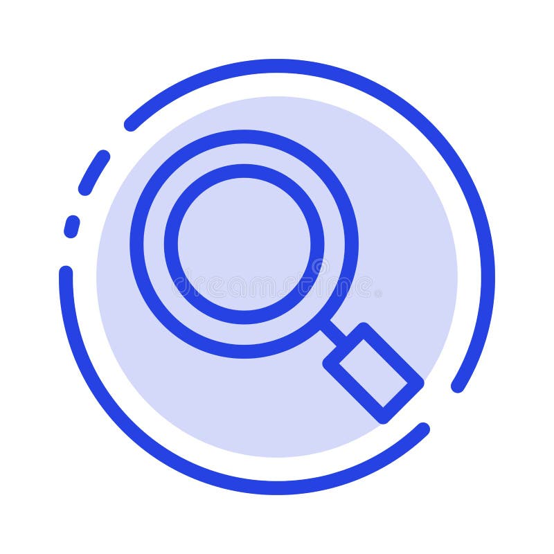 General, Magnifier, Magnify, Search Blue Dotted Line Line Icon Stock ...
