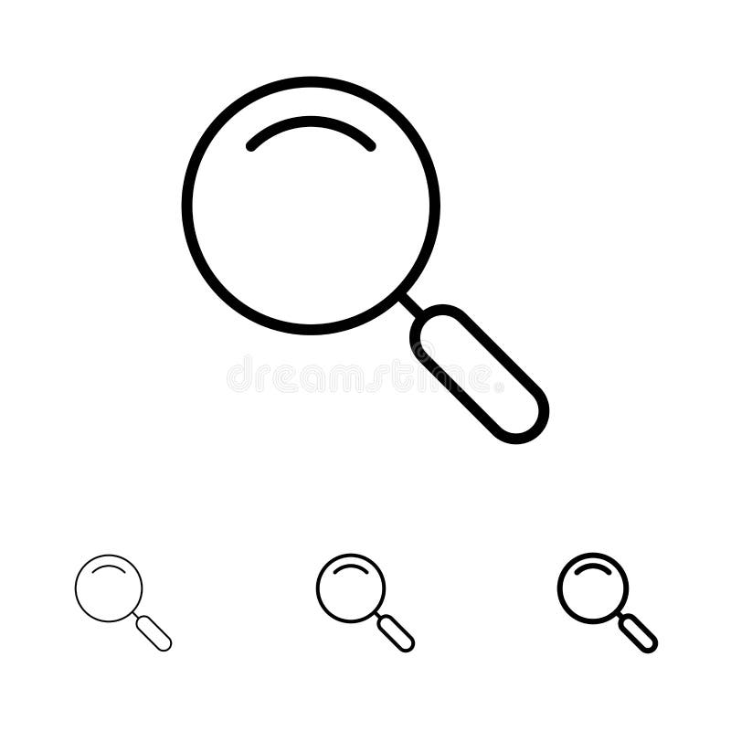 General, Magnifier, Magnify, Search Bold and Thin Black Line Icon Set ...