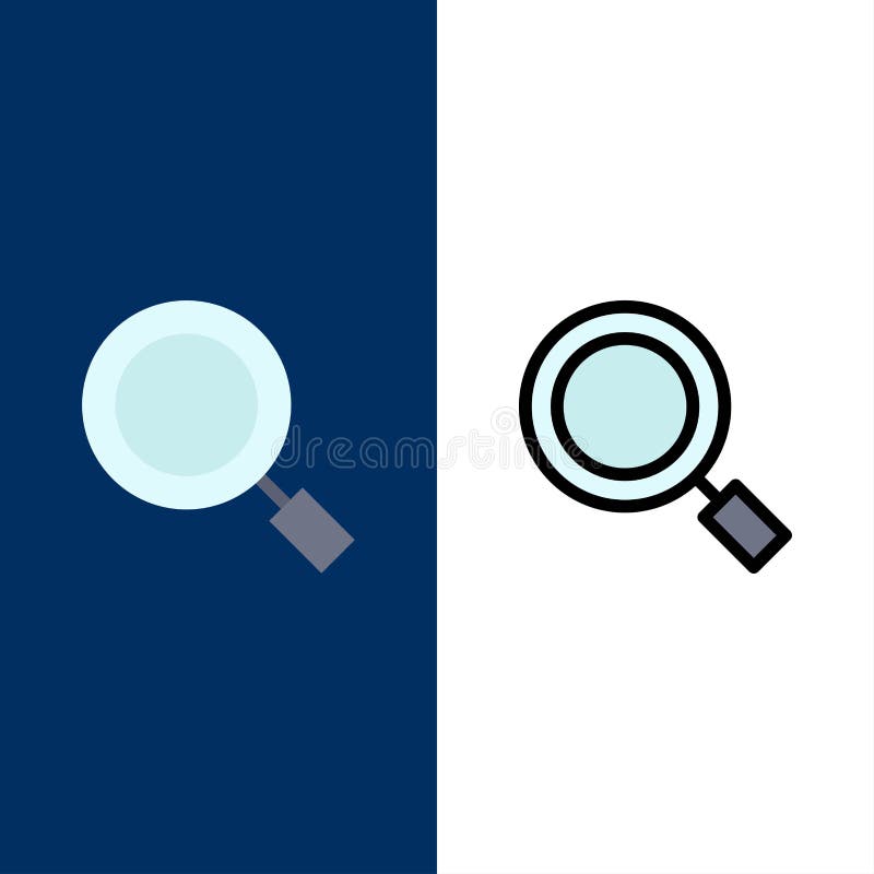 General, Magnifier, Magnify, Search Icons. Flat and Line Filled Icon ...