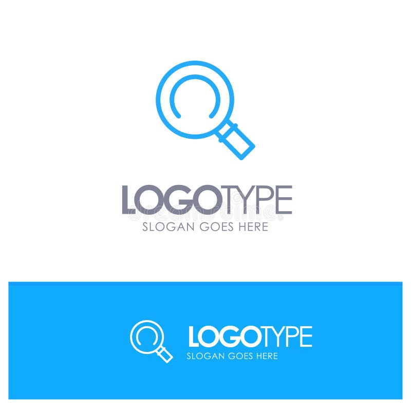General, Magnifier, Search Blue OutLine Logo with Place for Tagline ...