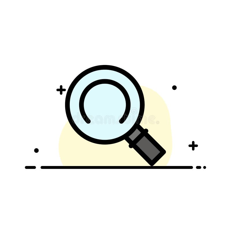 General, Magnifier, Search Business Flat Line Filled Icon Vector Banner ...