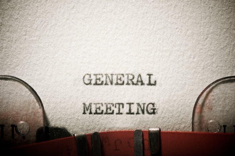 General meeting text stock image. Image of written, writing - 277715035