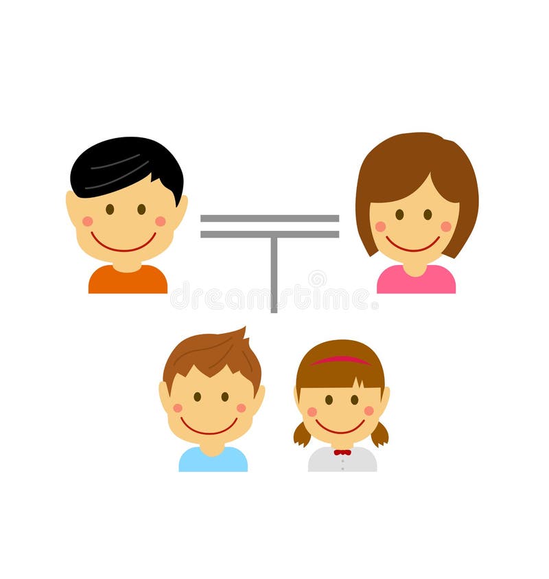 General Nuclear Family Vector Illustration Stock Vector - Illustration ...