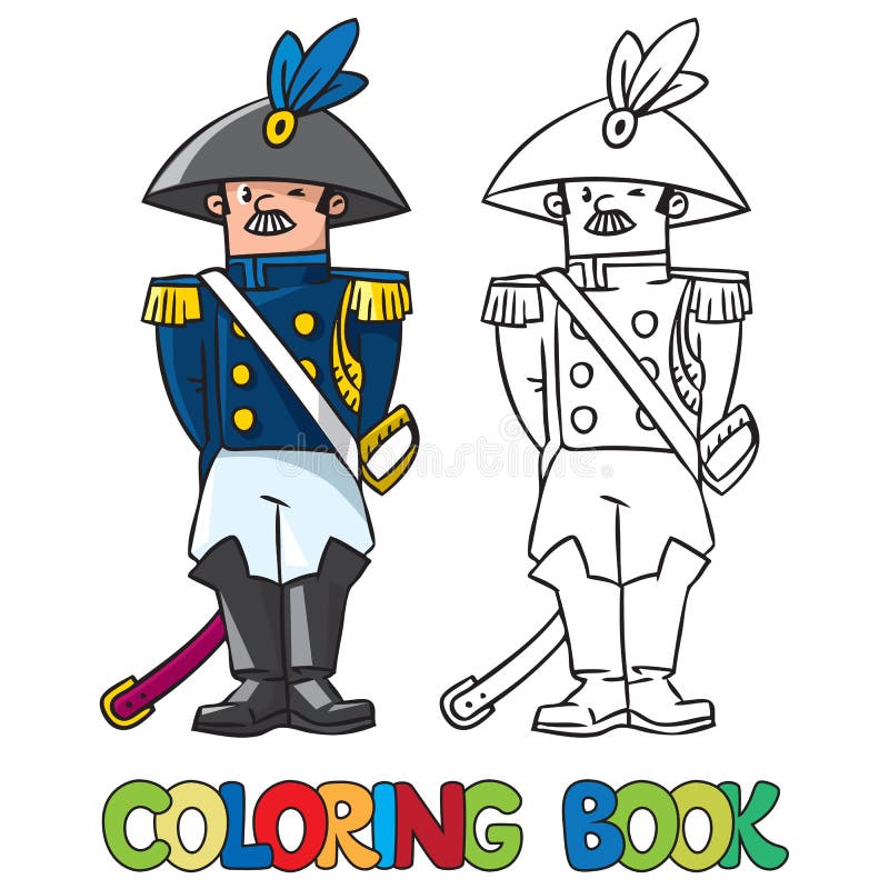 General or Officer. Coloring Book Stock Vector - Illustration of retro ...