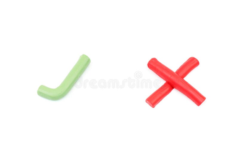 General Plasticine Symbol (right Mark and Cross Mark) Stock Image ...
