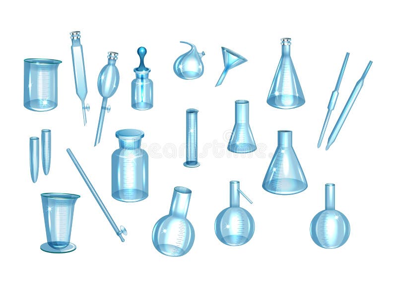 General Purpose Laboratory Glassware Stock Vector - Illustration of ...