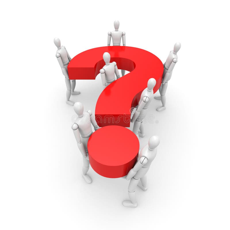 3d Man Looking at Question Box in His Hand and Thinking Over White ...