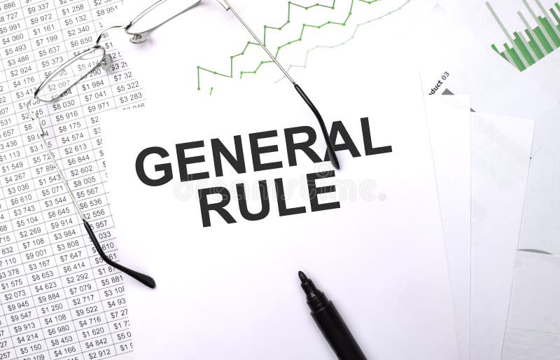 General Rule . Conceptual Background with Chart ,papers, Pen and ...