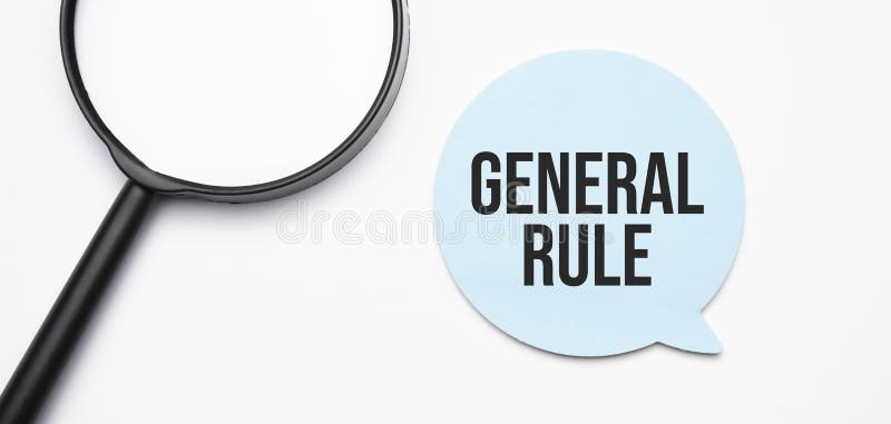 General Rule Speech Bubble and Black Magnifier Isolated on the Yellow ...