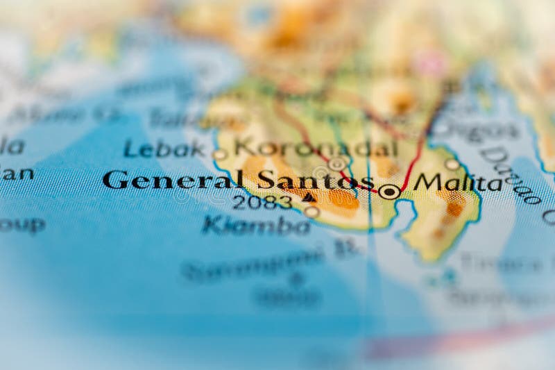 General Santos, Philippines Highlighted on a World Map Stock Image ...