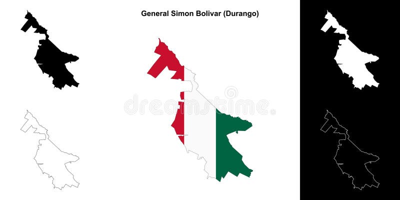 General Simon Bolivar Outline Map Stock Vector - Illustration of ...