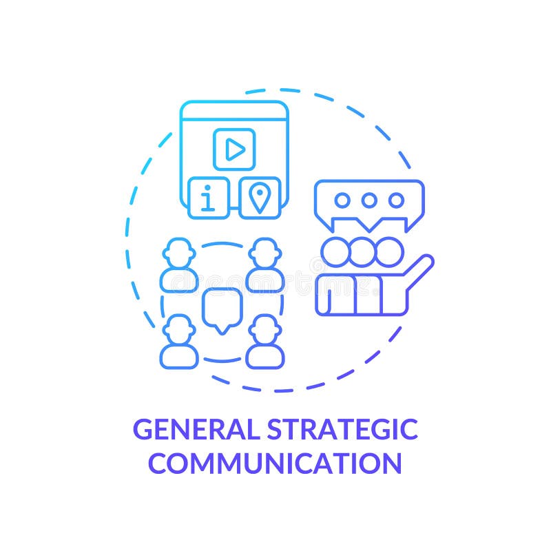 General Strategic Communication Blue Gradient Concept Icon Stock Vector ...