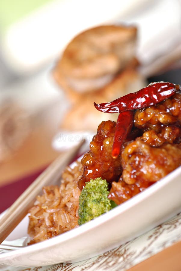 General tso s chicken stock image. Image of bamboo, chicken - 7040207