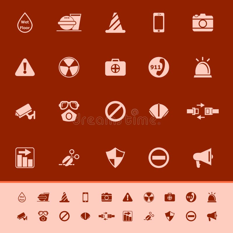 General Useful Color Icons on Red Background Stock Illustration ...