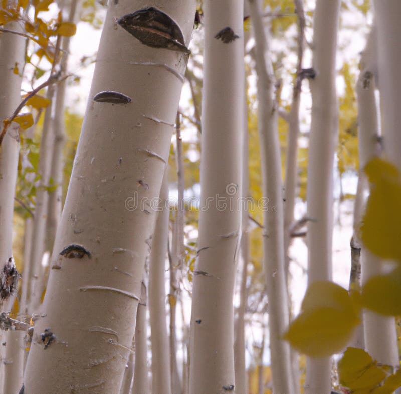 General View of Aspen Trees and Green Leaves in Forest Stock Image ...