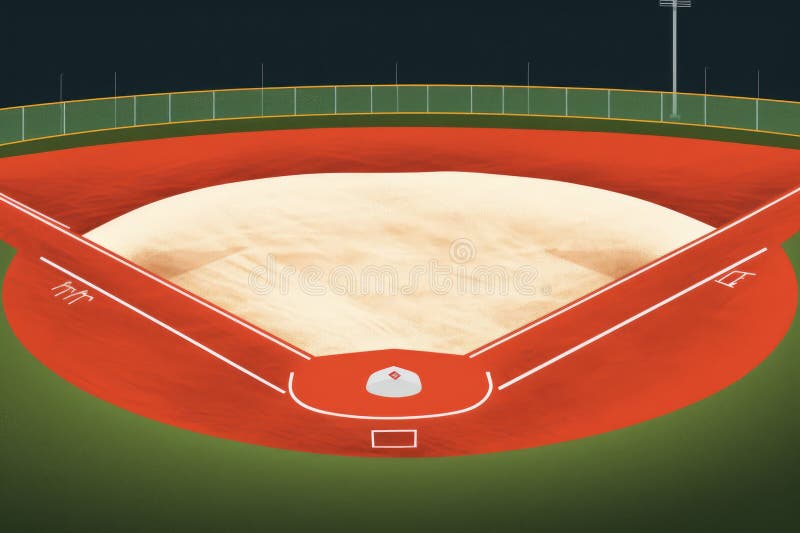 General View of Baseball Pitch, Created Using Generative Ai Technology ...