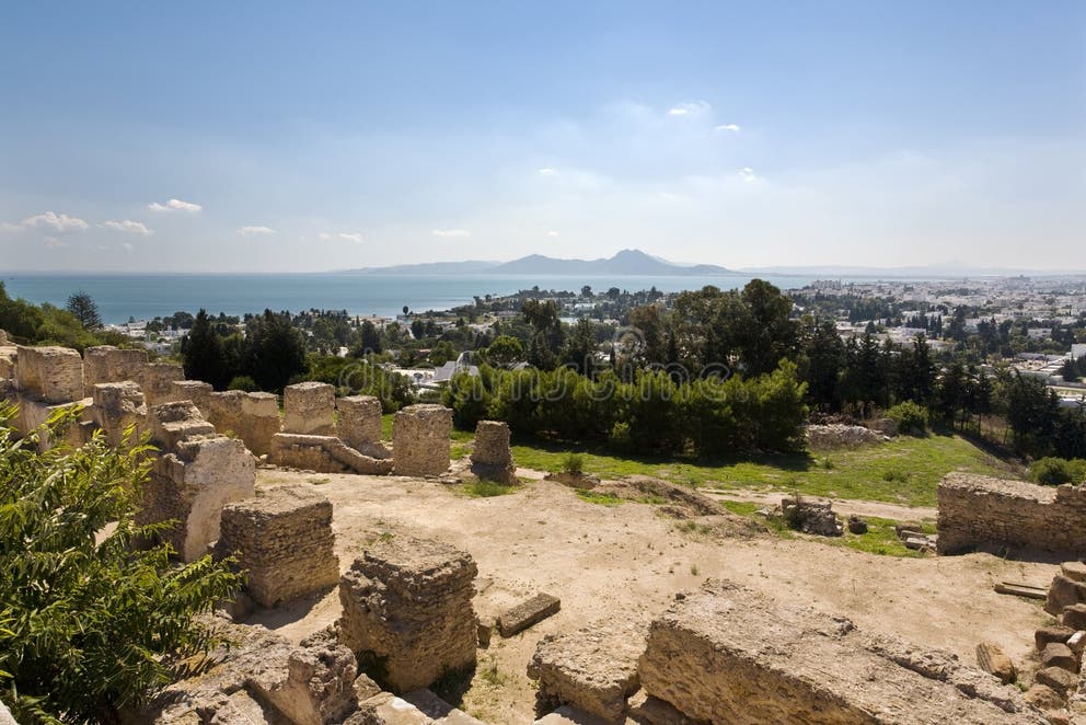 General View from Byrsa Hill Stock Image - Image of ruined, blue: 7557137