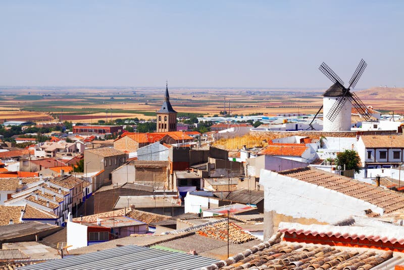 General View of Campo De Criptana Stock Image - Image of building ...