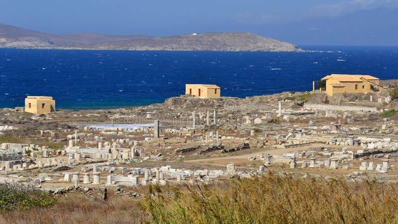 General View on Delos Island Stock Photo - Image of ancient, island ...