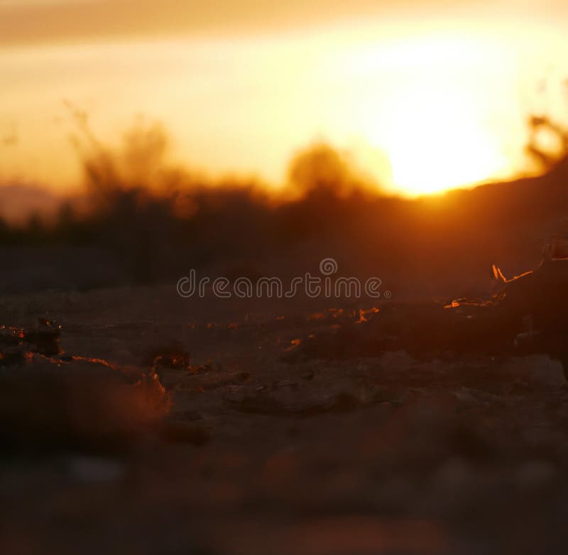General View of Landscape with Sunset and Sky with Clouds Stock Image ...