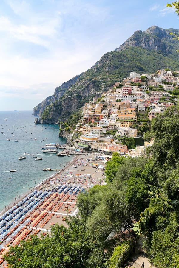 General View of Positano Town in Naples, Italy Stock Image - Image of ...