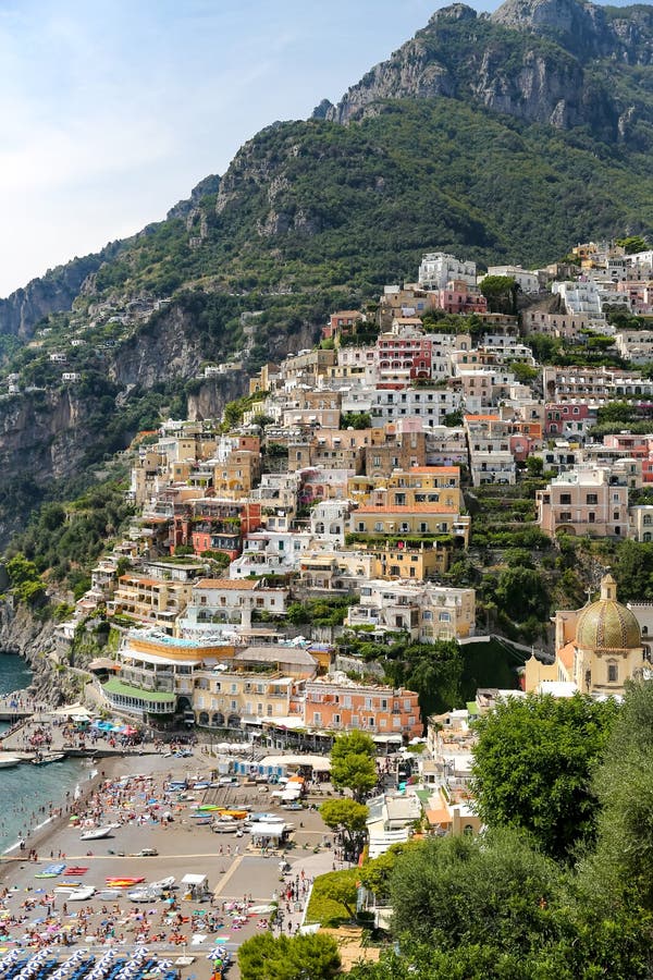 General View of Positano Town in Naples, Italy Stock Image - Image of ...