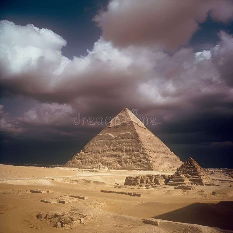 General View of Pyramids with Sphinx and Beautiful Sky Generative AI ...