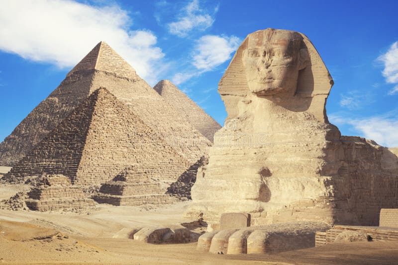 General View of Pyramids with Sphinx Stock Photo - Image of travel ...