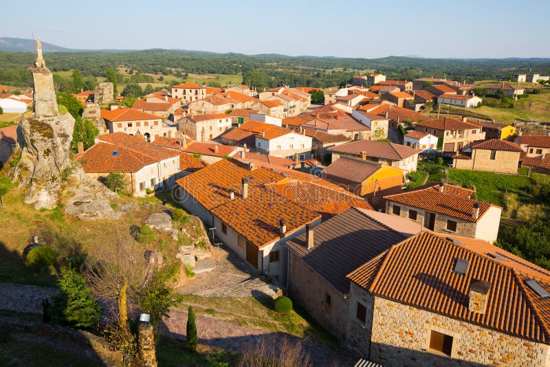General View of Spanish Village. Hacinas, Castile and Leon Stock Image ...