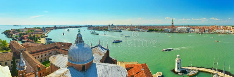 General View of Venice in Spring in Sunny Weather. Stock Image - Image ...