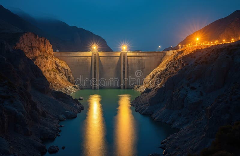 185 Night Lights Hydroelectric Dam Stock Photos - Free & Royalty-Free ...