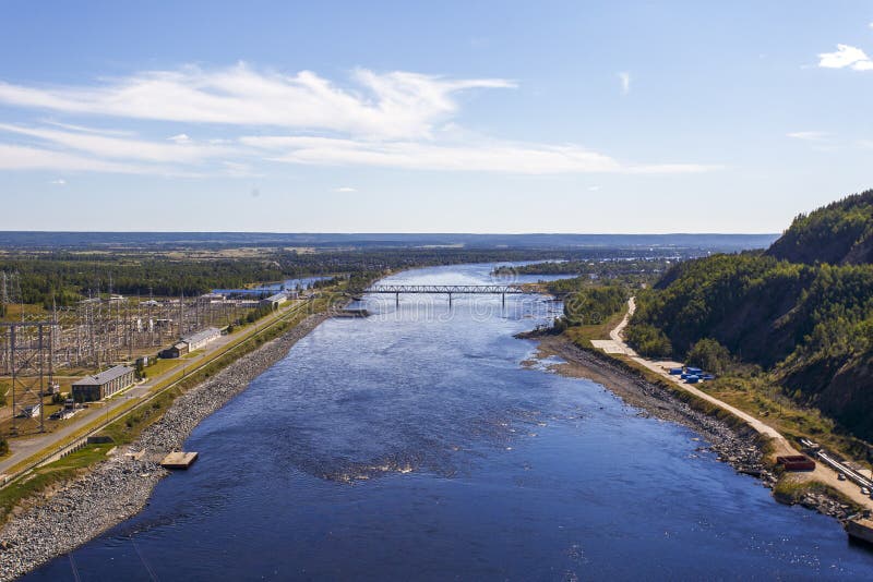 General View of the Zeya River from the Upper Point of the Zeya Dam ...
